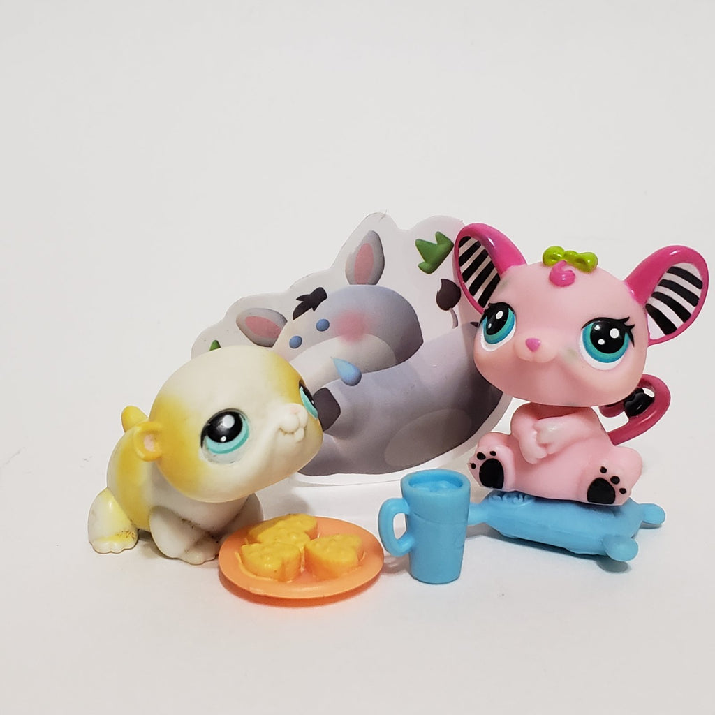 Littlest Pet Shop Sharing Snacks Mouse Rat 2165 Hamster 137 with ...