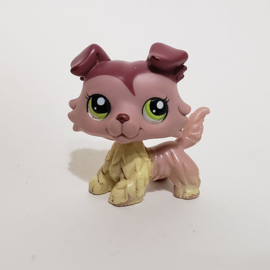 Littlest Pet Shop LPS Collie Dog Puppy 1723 Mauve Plum with Green Eyes ...