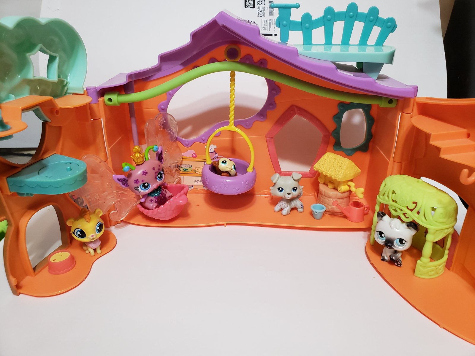 Littlest Pet Shop Club Treehouse Playset Orange Play Center with Pets ...
