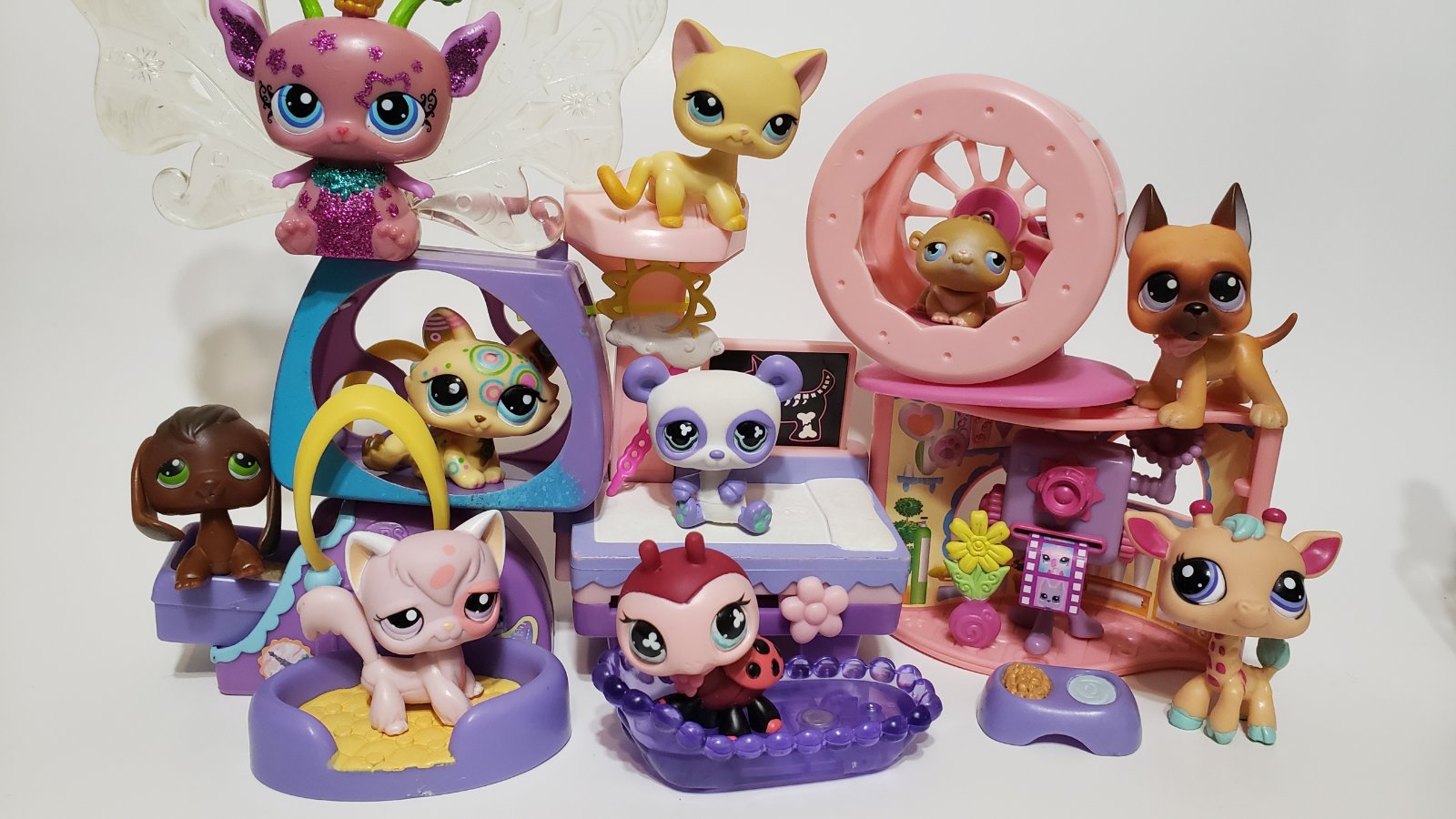 Littlest Pet Shop Lot of 12 Purple Pink Large Accessory Pieces ...