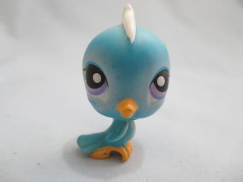 LITTLEST PET SHOP LPS # 206 Blue PARAKEET Canary Bird Purple Eyes 100% ...