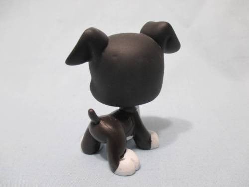 Littlest Pet Shop 826 Black Boxer Puppy Dog Authentic LPS MAY26NPO87