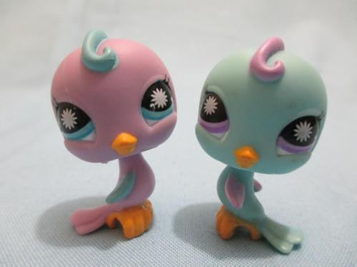Littlest Pet Shop Lot Bird Parakeet Blue Purple 930 931 Set Authentic ...