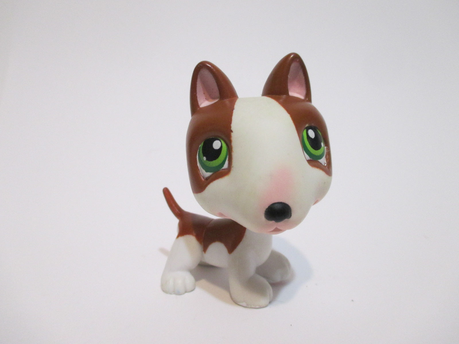 Littlest Pet Shop Dog Bull Terrier 154 Brown White Green Eyes Authentic ...