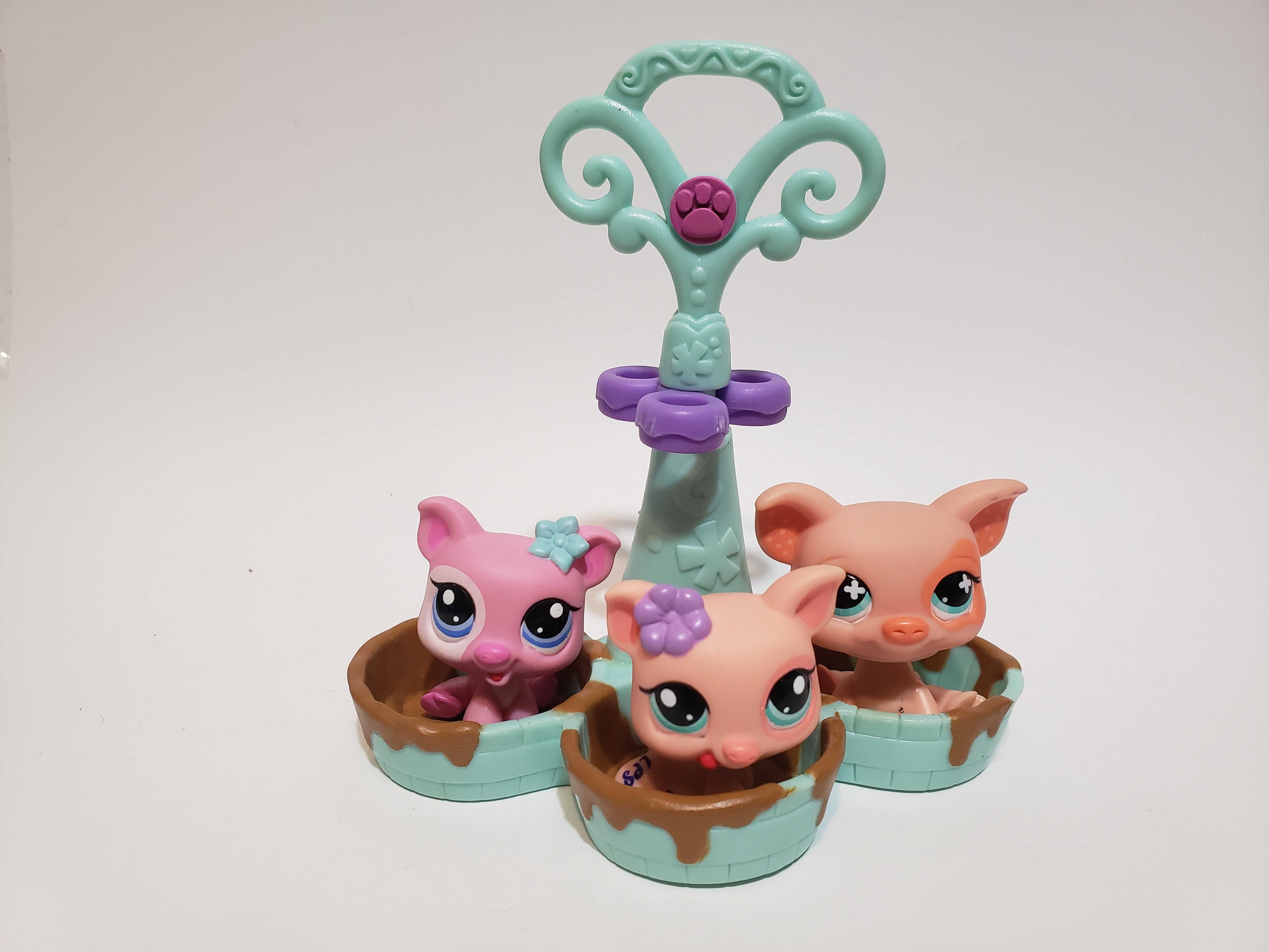 Littlest Pet Shop Lot Pig Piglet Triplet 1549 & 622 Sister with Carrier ...
