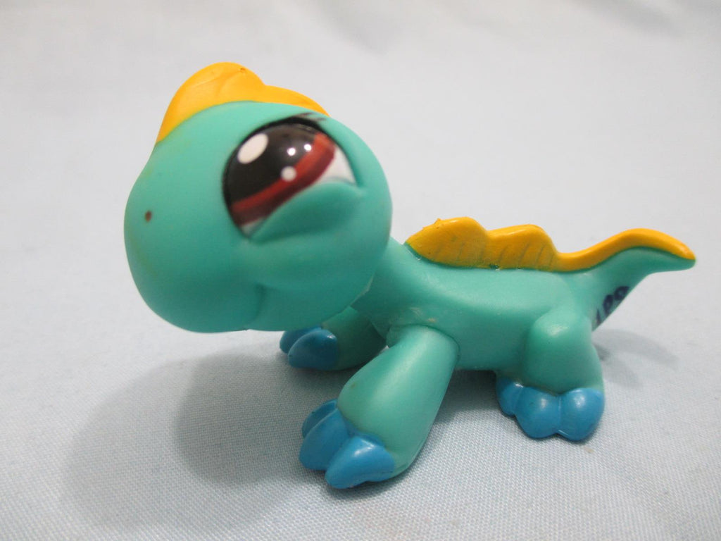 Littlest Pet Shop Iguana Lizard Blue Green Yellow with Brown Eyes 1778 ...