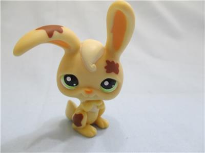 Littlest Pet Shop LPS Brown Cream Dirty Muddy Spotted Bunny Rabbit 972 ...