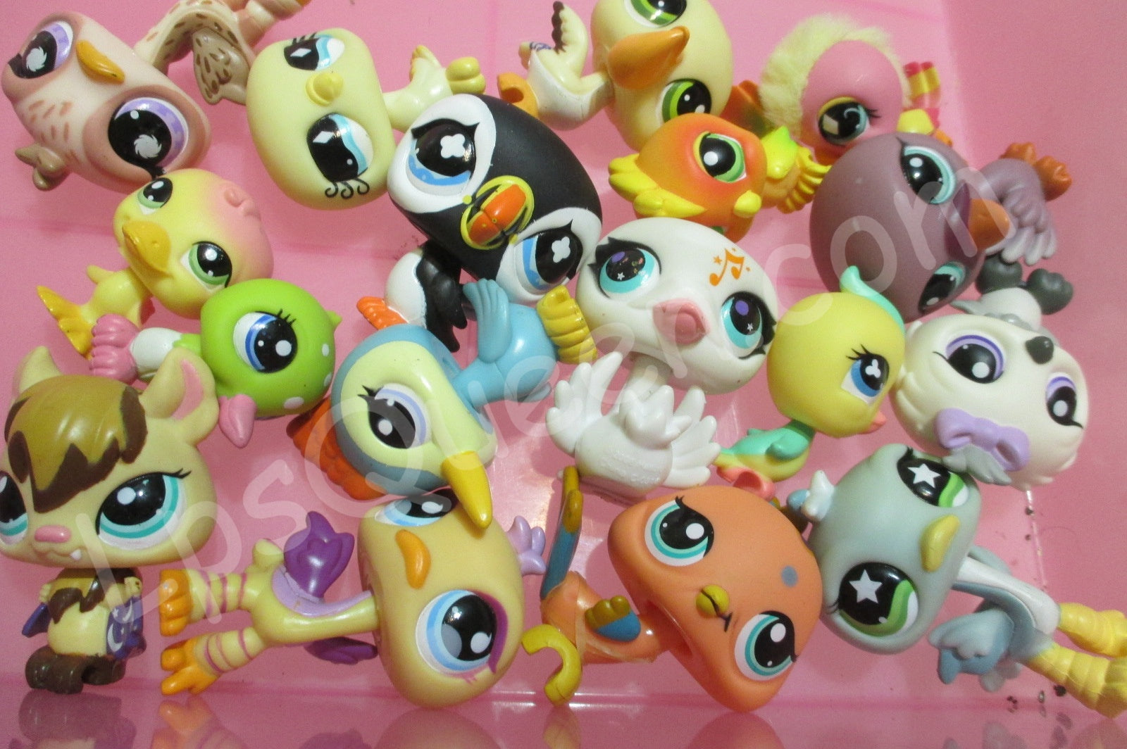 Littlest Pet Shop Lot 3 Random Bird Winged Animal Swan Owl Hummingbird ...