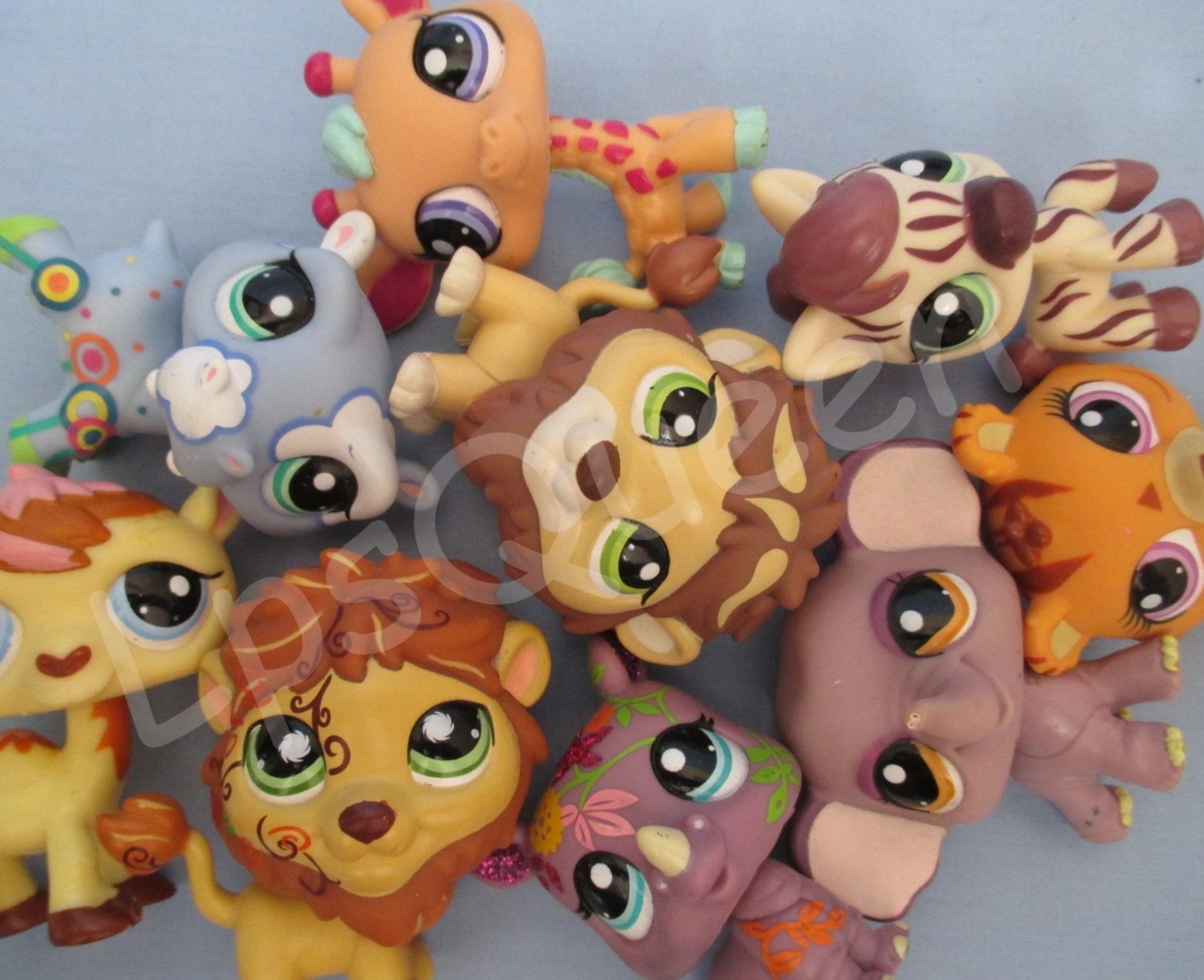Littlest Pet Shop Lot 3 Random African Safari Jungle Pets Lion Zebra ...