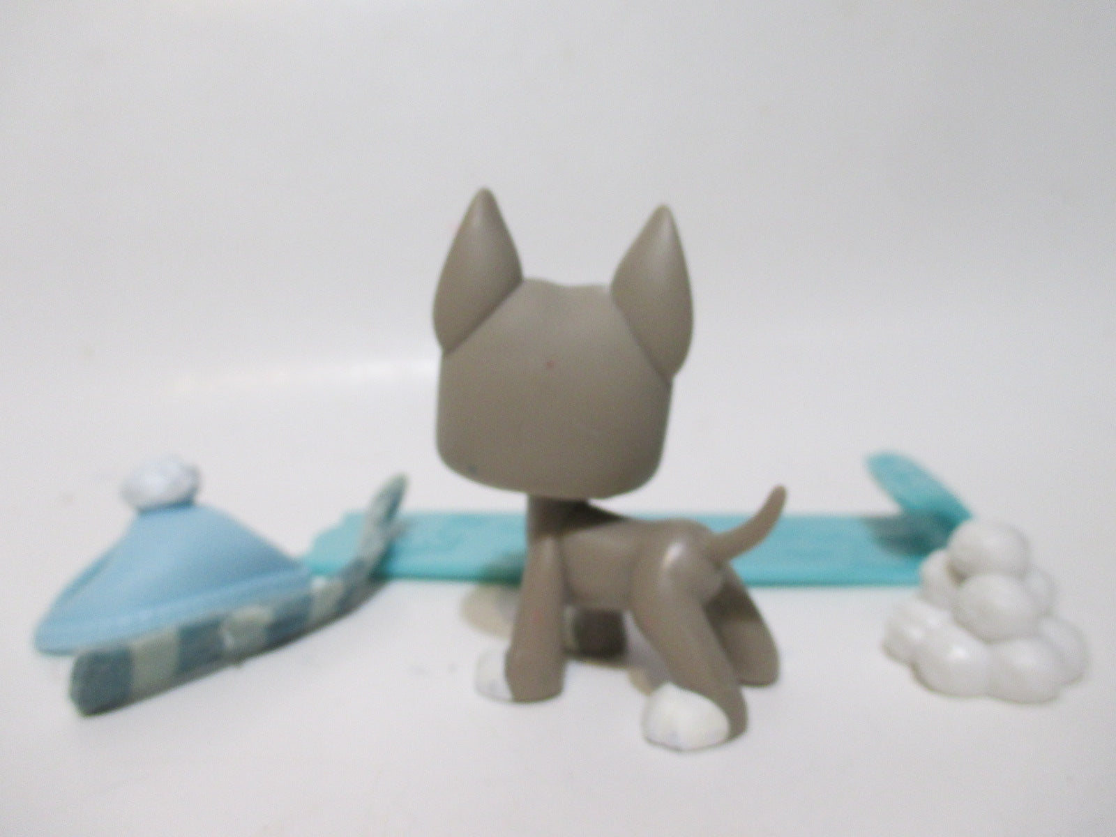 Littlest Pet Shop Gray GREAT DANE 184 with Blue Eyes Dog Puppy Grey LPS ...
