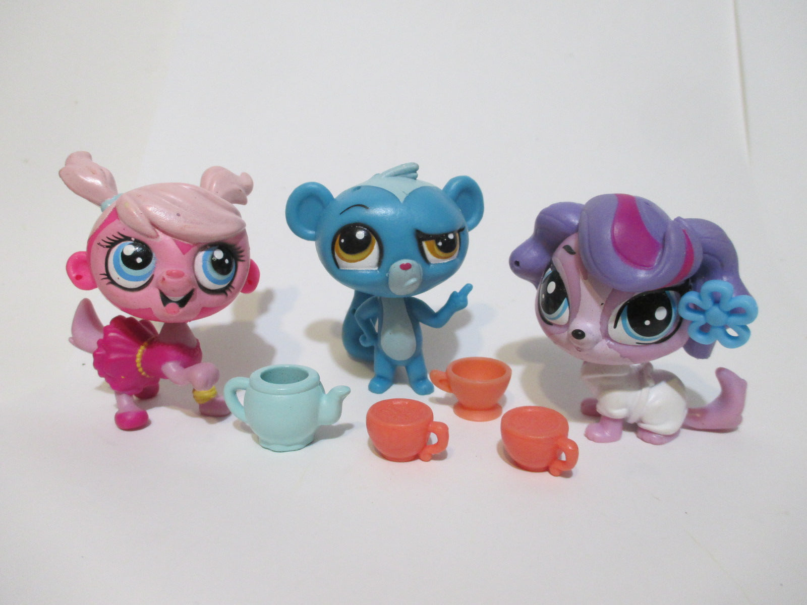 LITTLEST PET SHOP Lot 3 Zoe Trent Spaniel Minka Monkey w Accessories ...