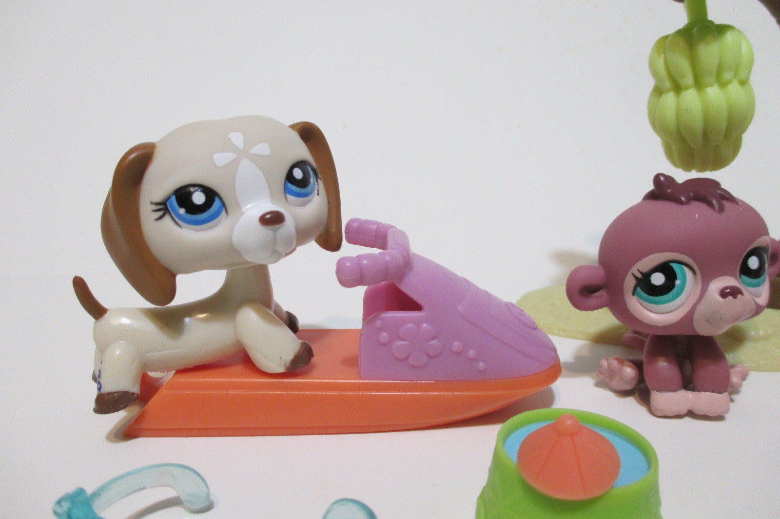 Littlest Pet Shop Swim & Sand Adventure Dachshund Hermit Crab Monkey ...