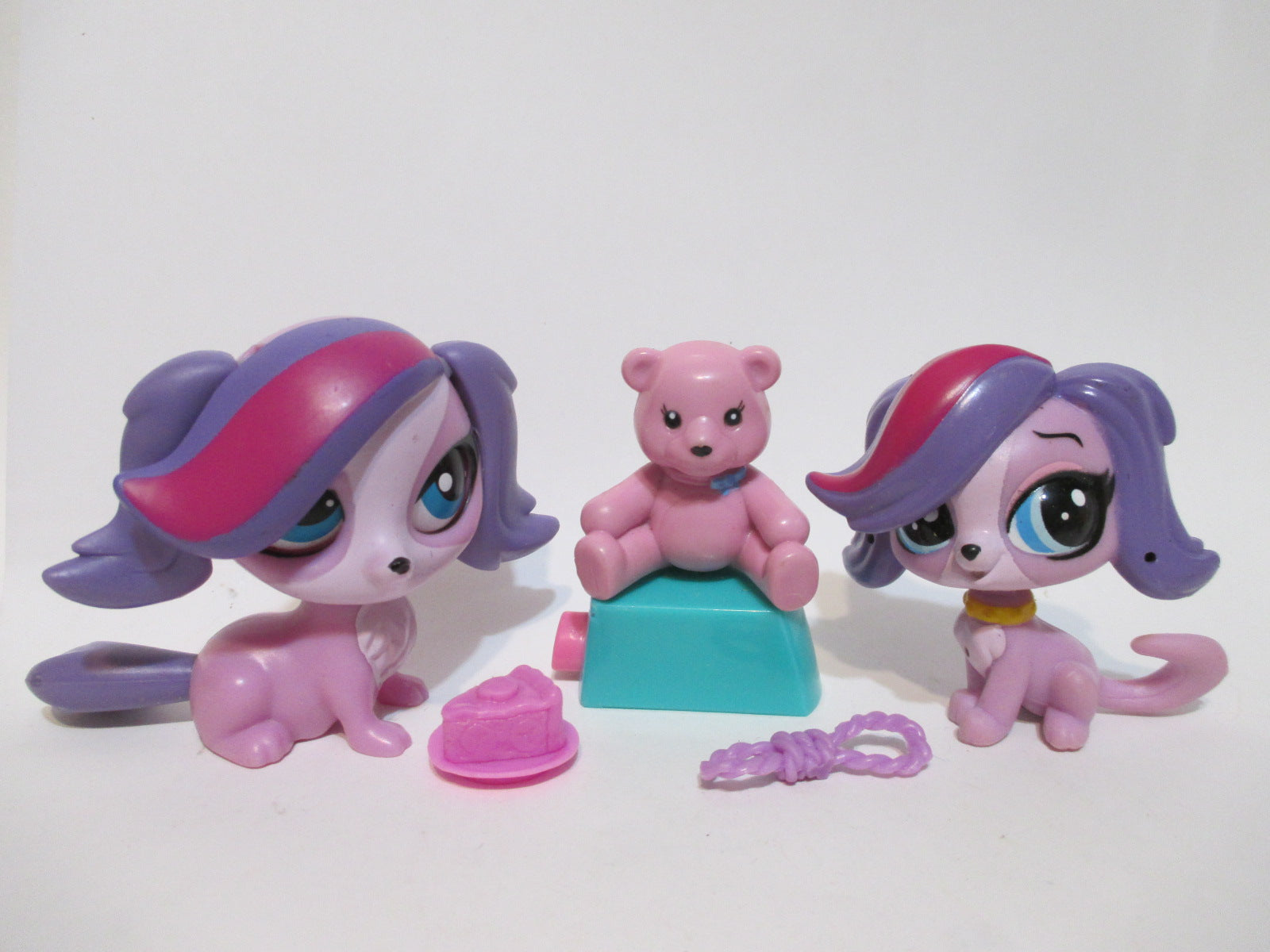 Littlest Pet Shop Zoe Twins Lot of 2 Purple Pink Spaniel Dogs w ...