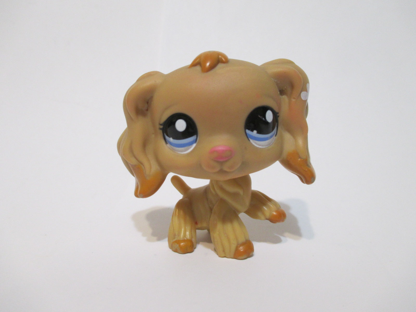 Littlest Pet Shop 1716 Tan Caramel Cocker Spaniel Dog with Blue Eyes LPS Authentic Comes As ...