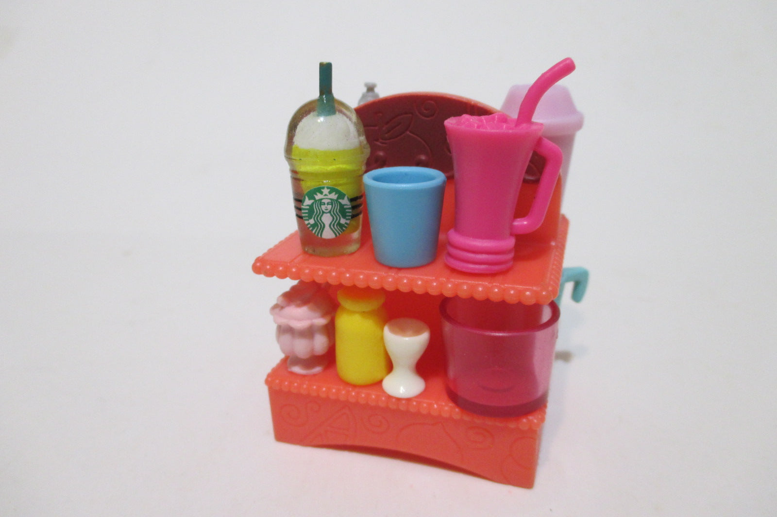 Littlest Pet Shop Red Stand Shelf Cellar W Starbucks Cups Accessory ...