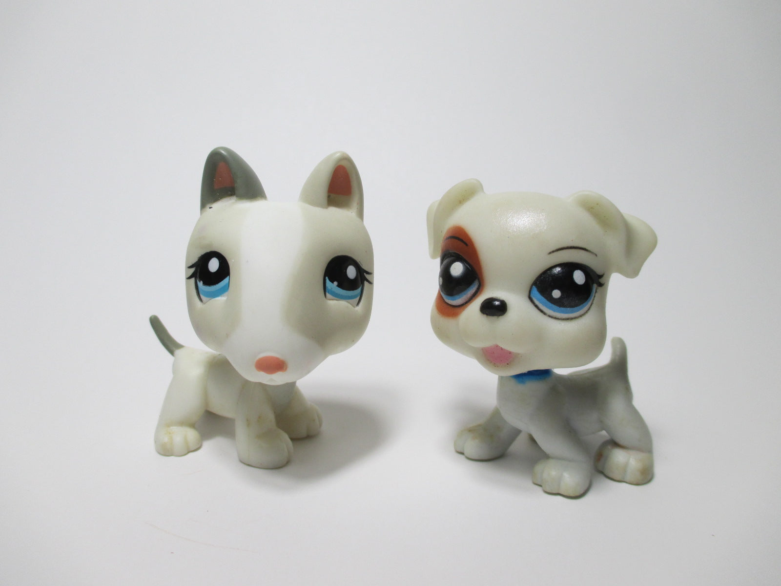 Littlest Pet Shop Lot 2 Dog 1665 Grey & White Bull Terrier Boxer Dog ...