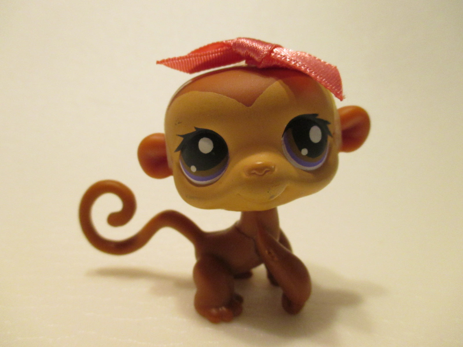 Littlest Pet Shop Brown Cream Monkey 56 with Original Bow Accessor ...