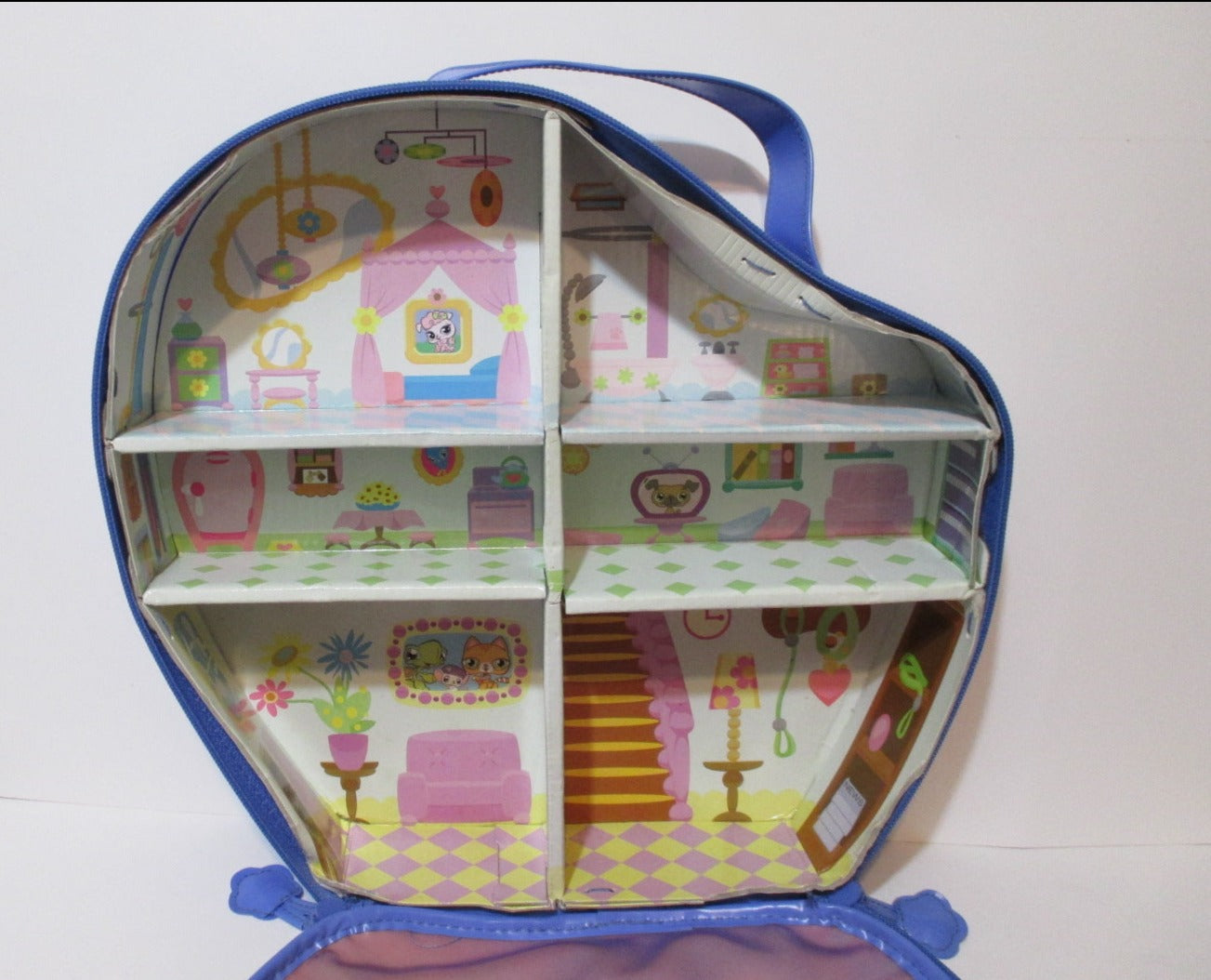 Littlest Pet Shop Pink Blue Medium Plastic Bag Purse Carrying Case on ...