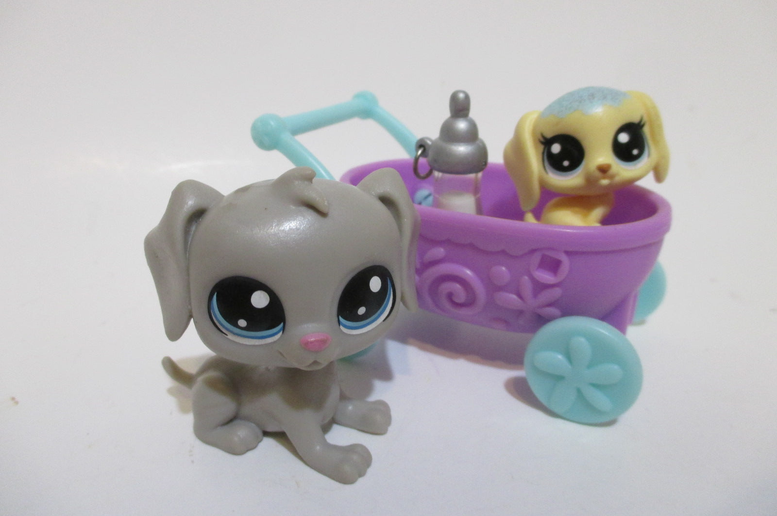 Littlest Pet Shop LPS Purple Baby Stroller with Puppy Dog LPS and ...