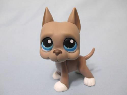 Littlest Pet Shop Gray GREAT DANE 184 with Blue Eyes Dog Puppy Grey LPS ...