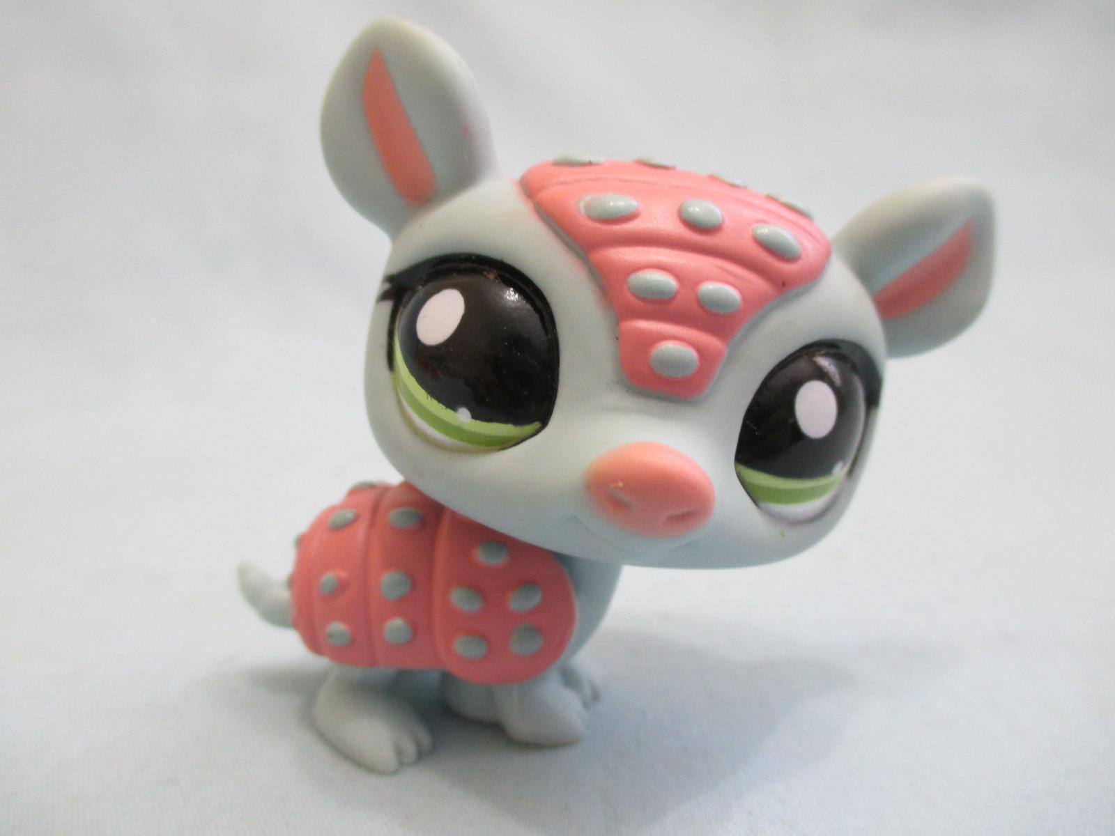 LIKE NEW Littlest Pet Shop Armadillo 1736 Dotted Pink Blue Green Eyes ...