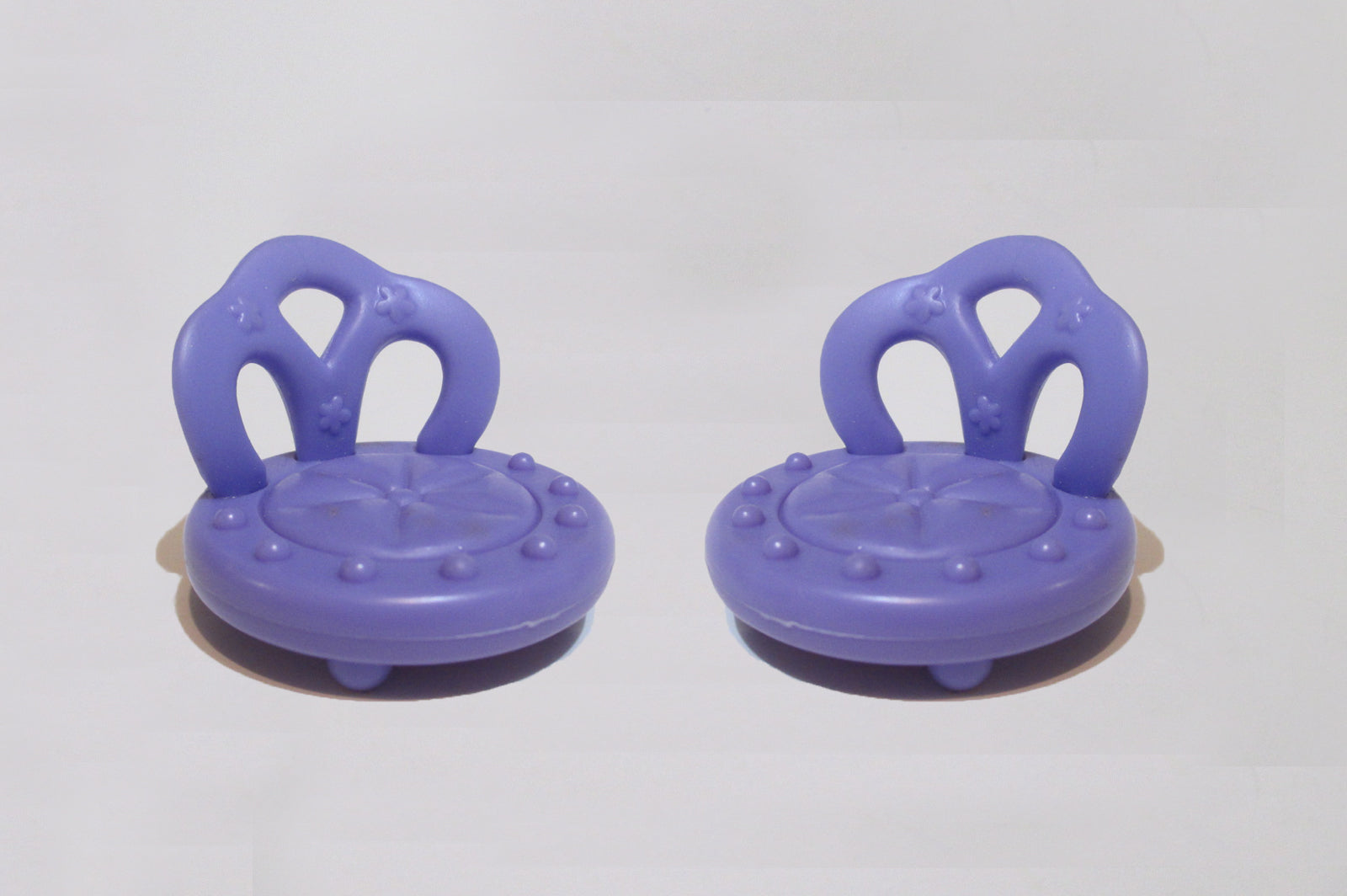 Littlest Pet Shop Lot 2 Purple Chair Round Town Seat Replacement Part ...