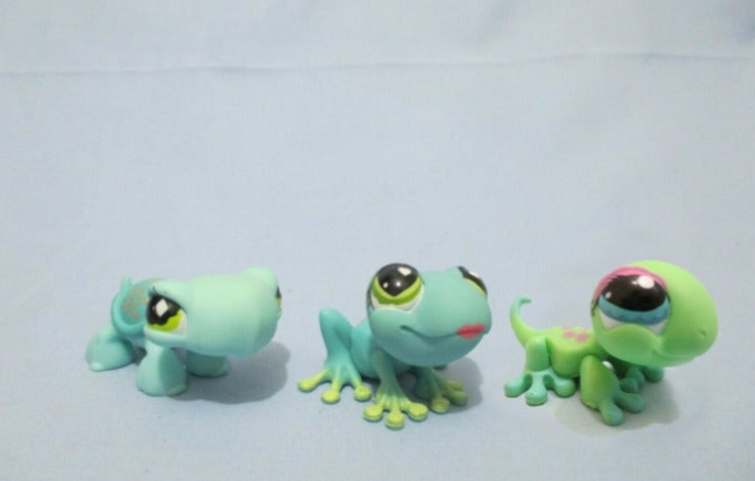 Littlest Pet Shop Lot 3 Random Reptile Pets Frog Iguana Gecko Snake ...