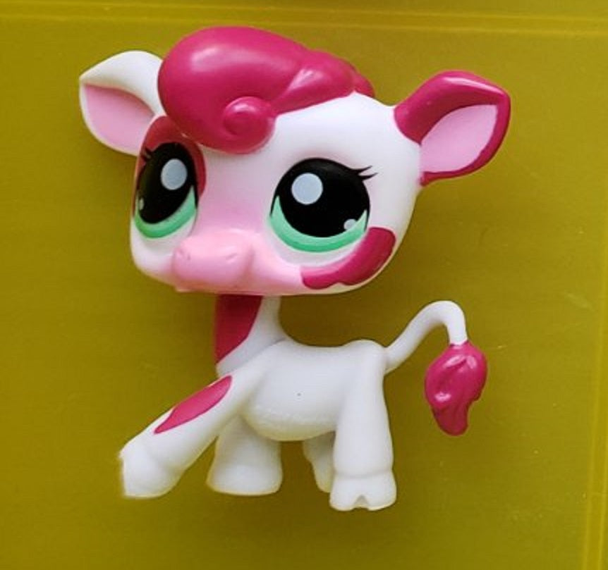 LIKE NEW Littlest Pet Shop G7 Pink Cow Authentic LPS JUL04J