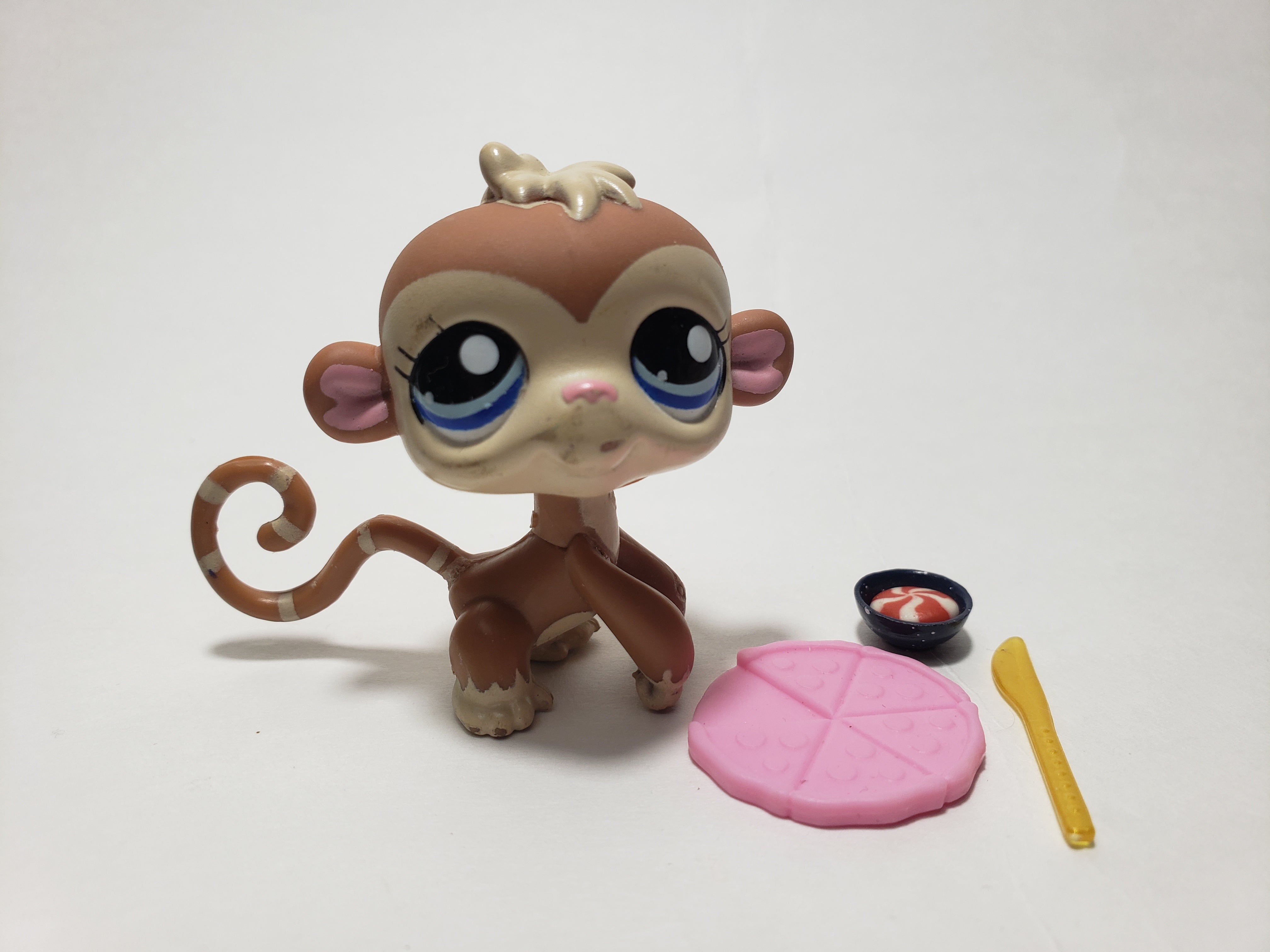 Littlest Pet Shop in Pizza We Crust Brown Monkey Blue Eyes 1450 w ...
