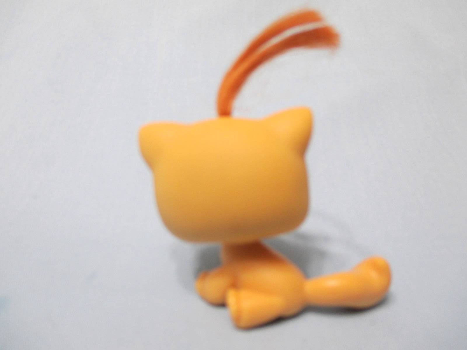 LITTLEST PET SHOP Shorthair Sitting Orange Kitten Cat 78 Real Hair ...