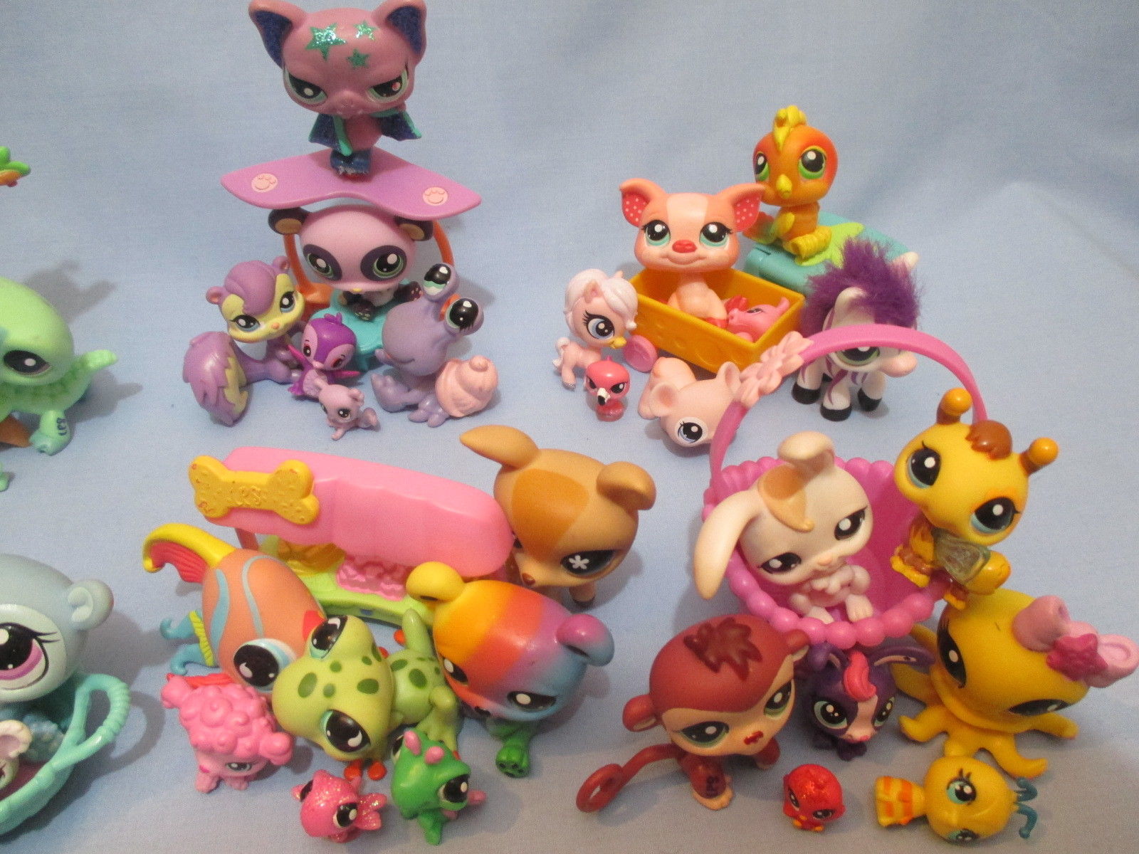 Littlest Pet Shop Lot 7 Pcs Surprise Random Figures w Babies Authentic Lps