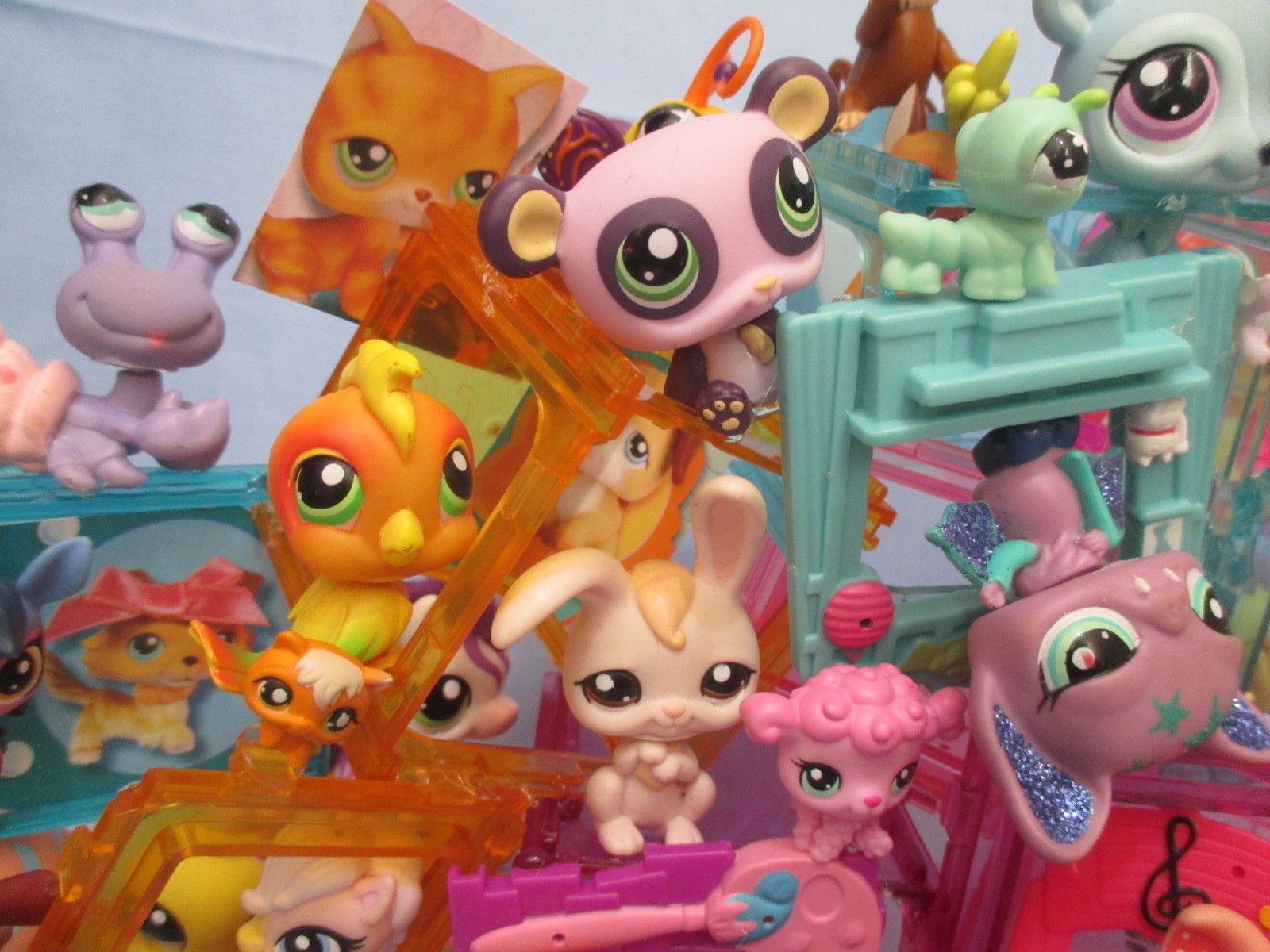 Littlest Pet Shop Lot 7 Pcs Surprise Random Figures w Babies Authentic Lps