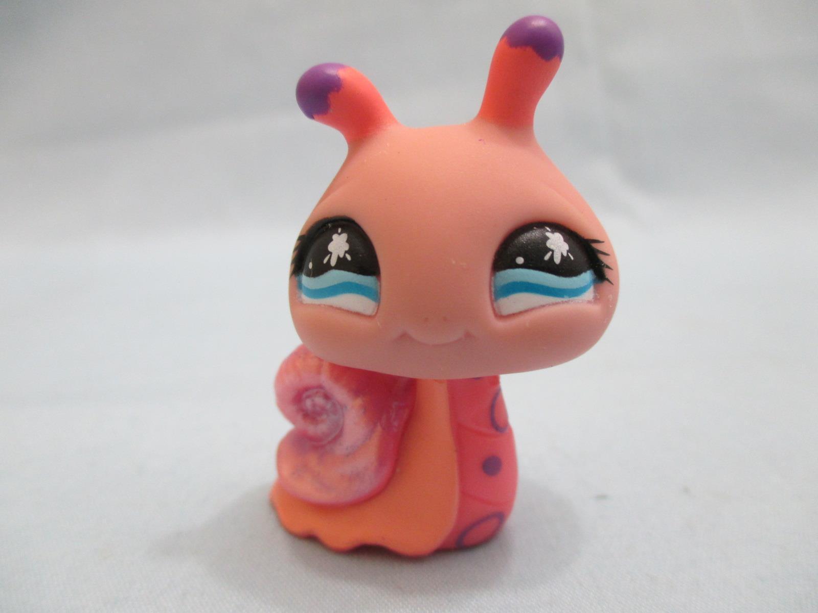 Littlest Pet Shop Snail Peach Pink Splatter Blue Eyes 823 Authentic Lps ...