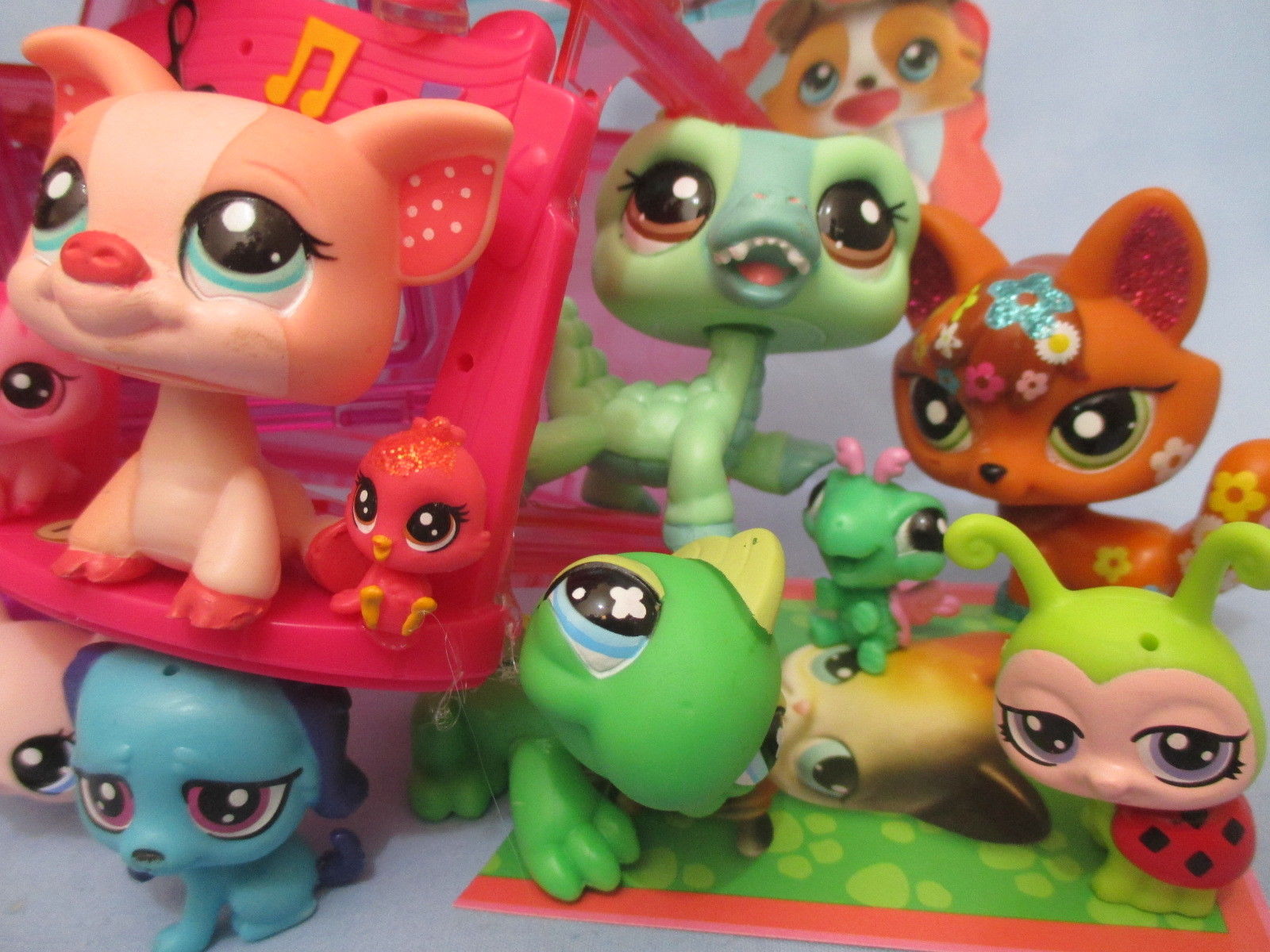 Littlest Pet Shop Lot 7 Pcs Surprise Random Figures w Babies Authentic Lps