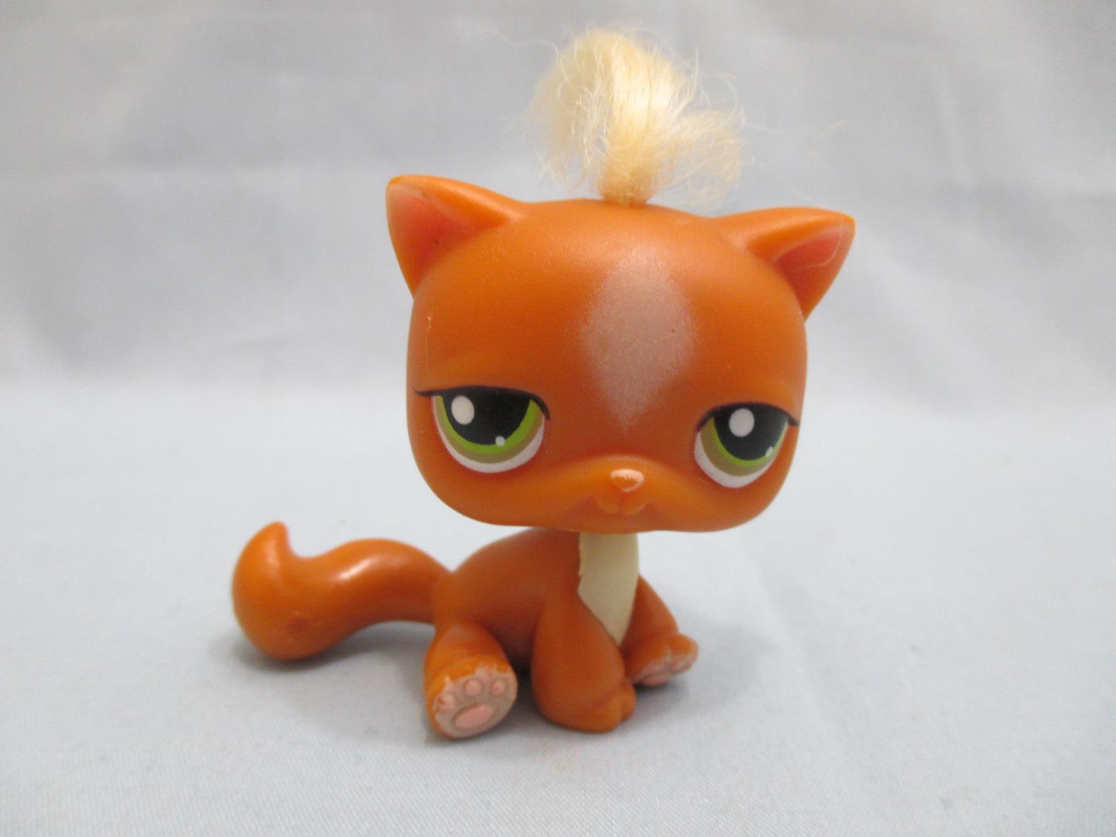 LIKE NEW Littlest Pet Shop Real Hair Orange Kitty Cat Green Eyes 226 ...