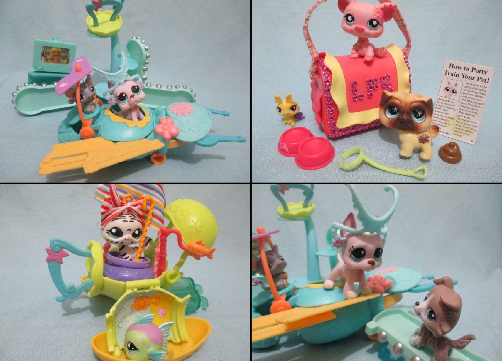 Littlest Pet Shop Playset Lot 12 Random Dog Cat House and Accessories ...