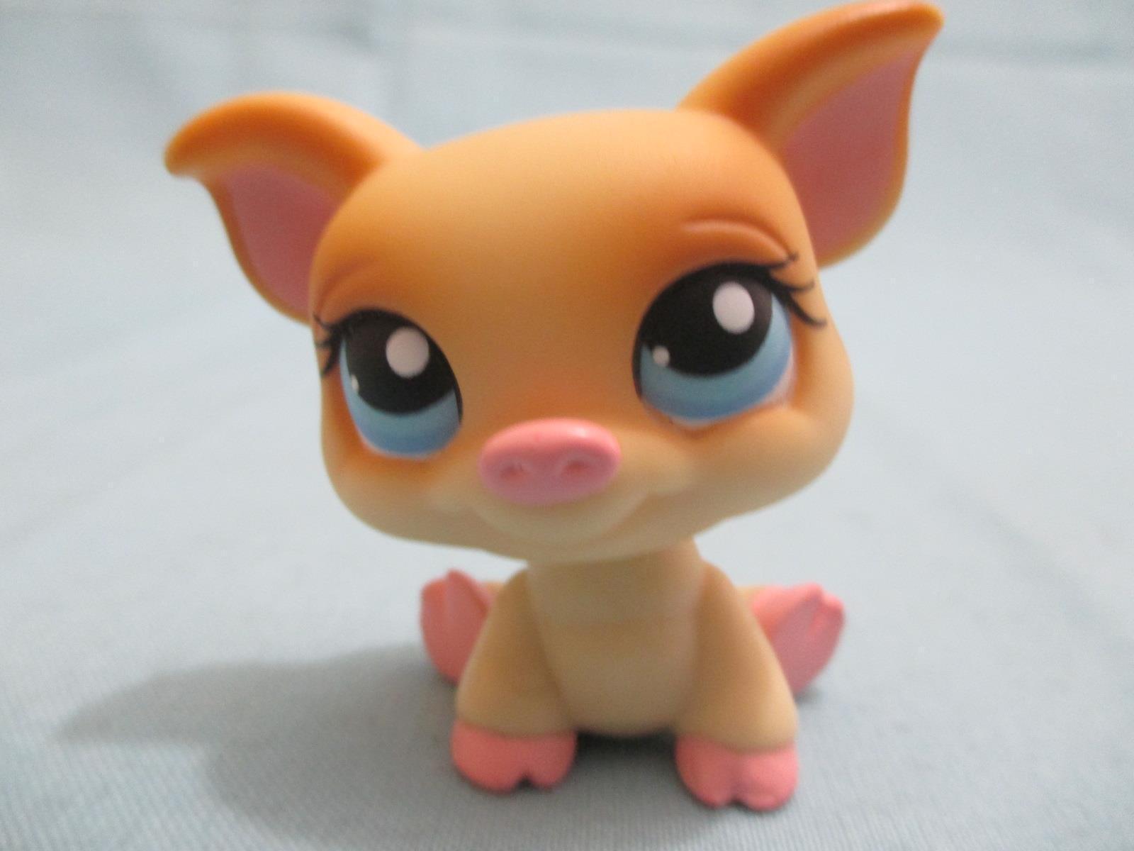 Littlest Pet Shop Pig Tan Yellow w Blue Eyes Farm Barn Pet 266 LPS ...