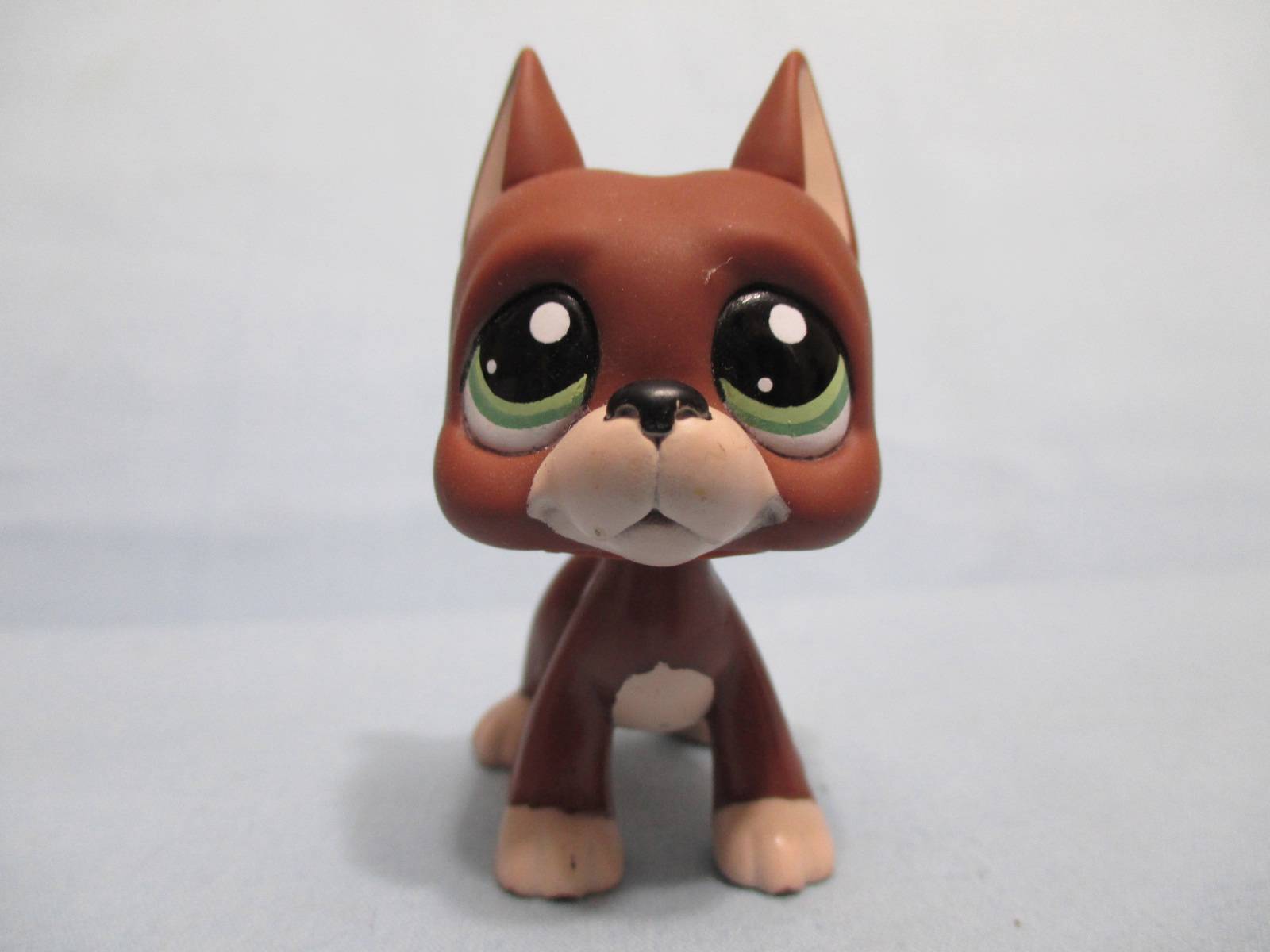 Littlest Pet Shop RARE Brown Chocolate Great Dane Dog Puppy with Green ...