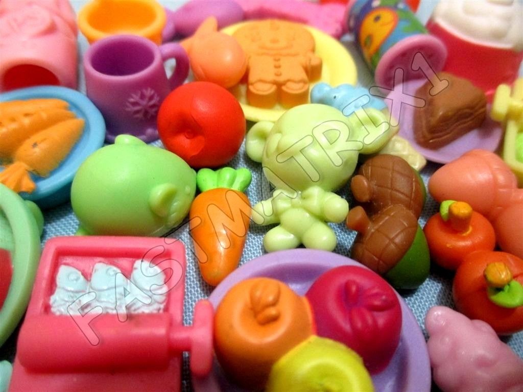 Littlest Pet Shop Lot 7 RANDOM Grocery Food Dishes Kitchen Accessories ...