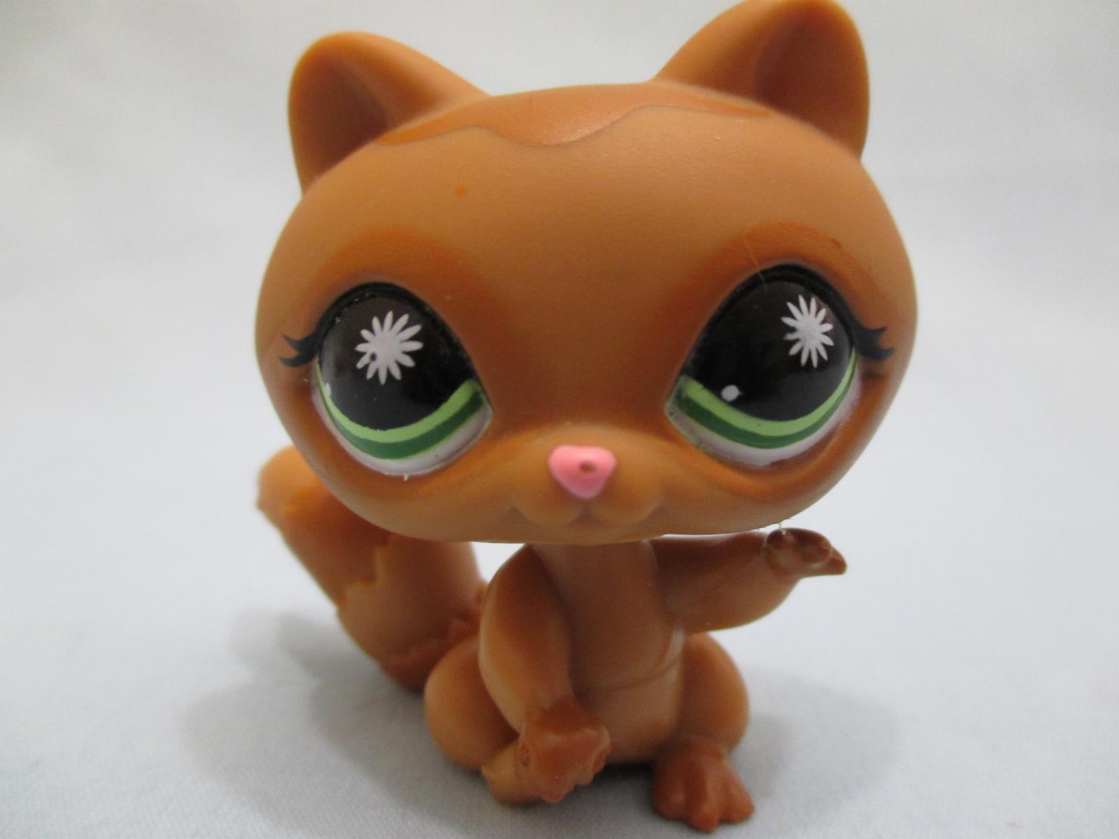 LITTLEST PET SHOP 953 BROWN RACCOON GREEN SNOWFLAKE Authentic LPS jl15jPO97