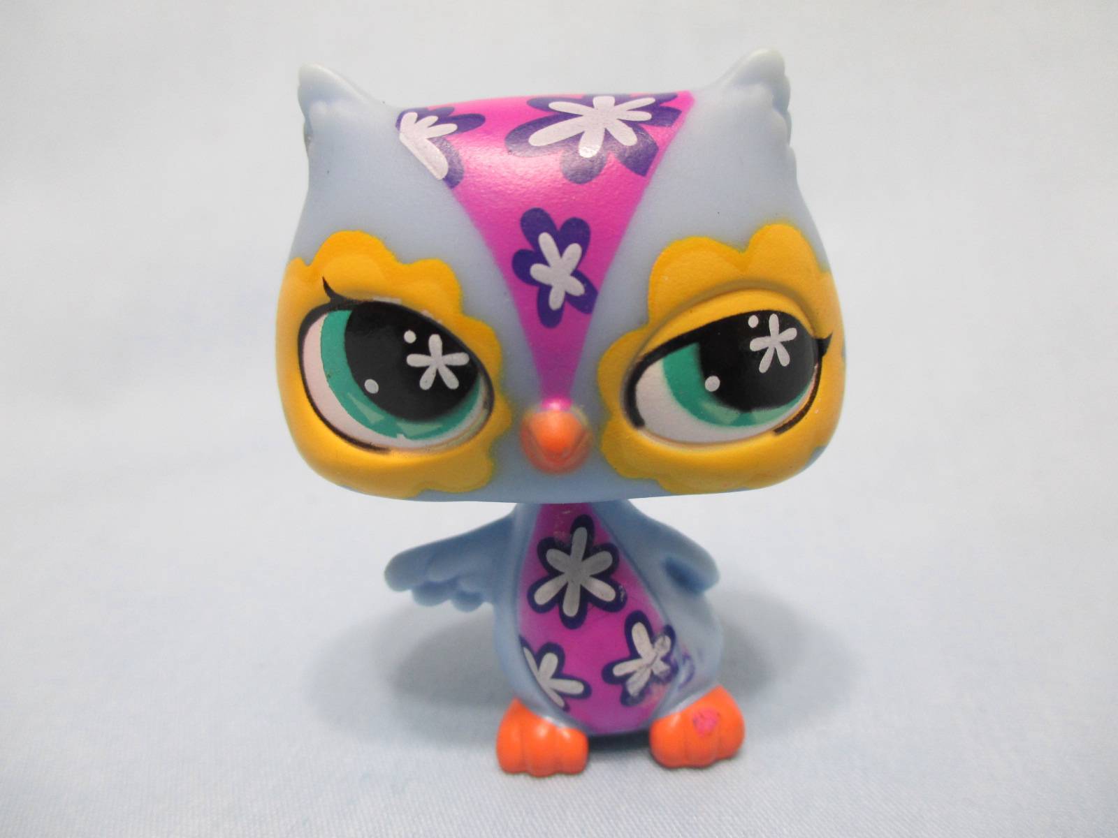 Littlest Pet Shop Owl No Number Grooviest Special Edition Blue Flowers ...