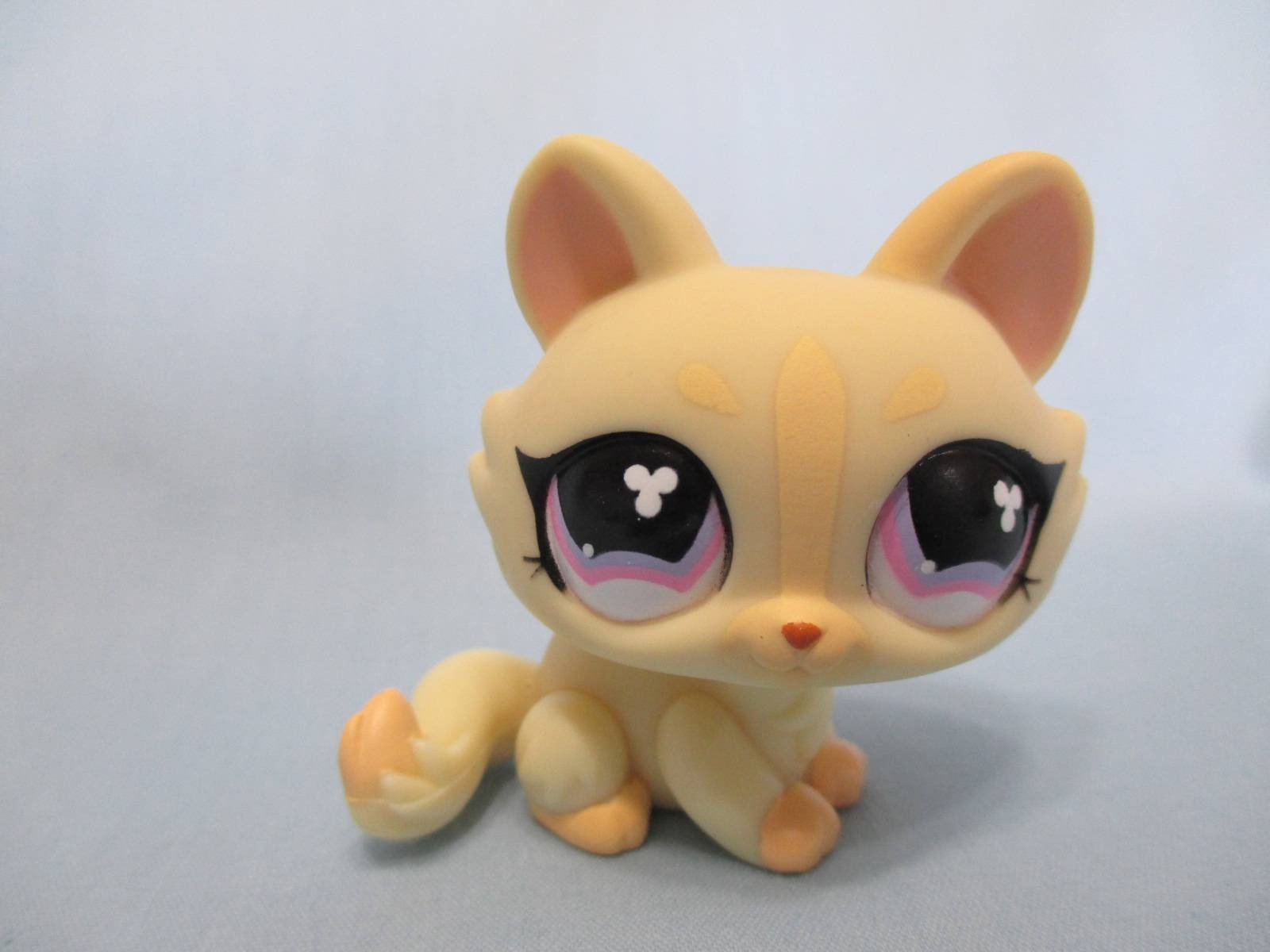 Littlest Pet Shop Yellow Crouching Long Haired Cat Kitten 848 Authentic ...