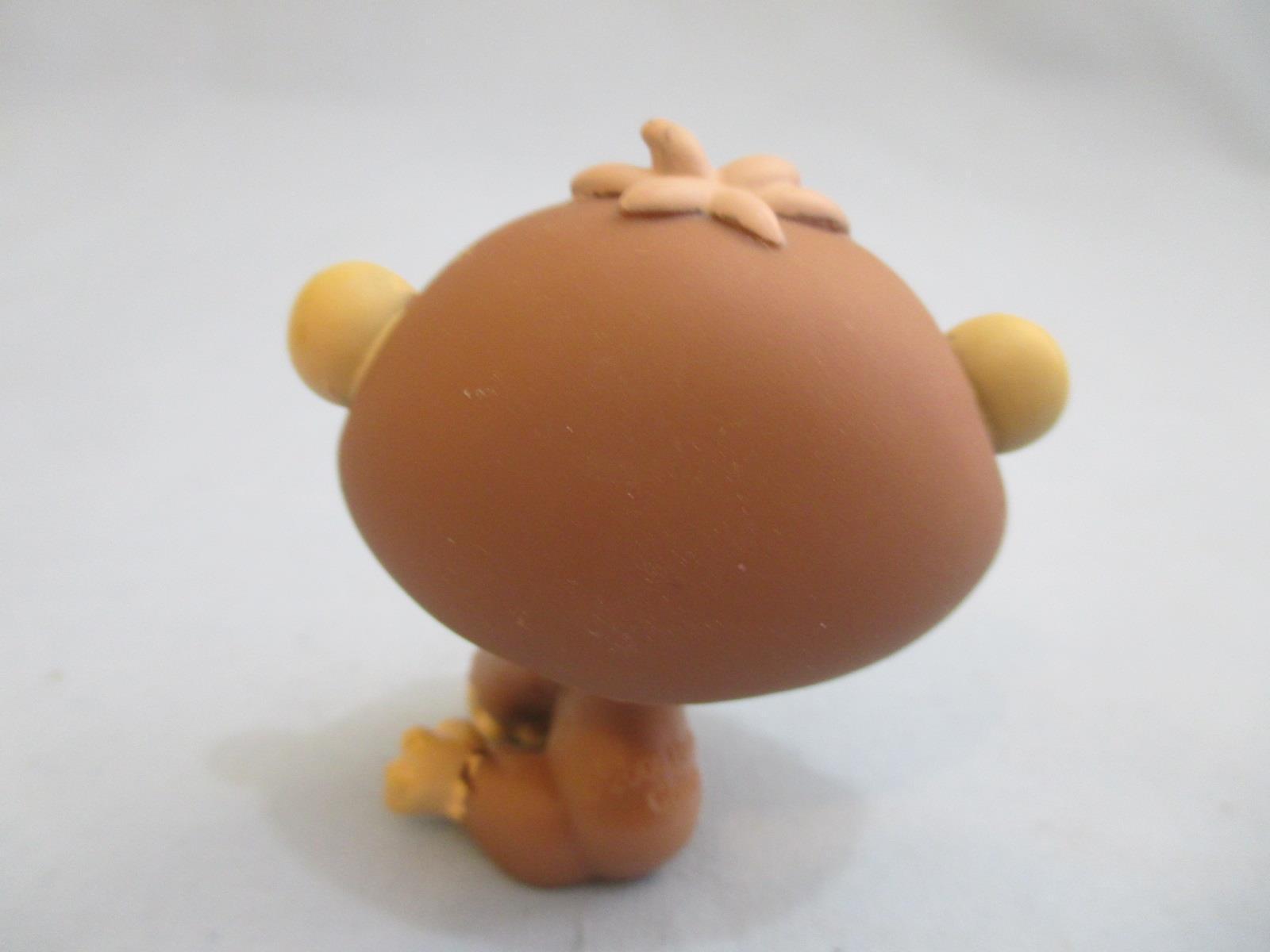 LIKE NEW Littlest Pet Shop 486 Brown Chimpanzee Blue White Flower Eyes ...