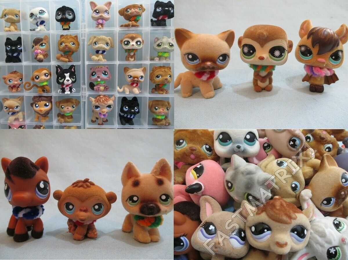 Littlest Pet Shop Lot 3 Random Fuzzy Fluffy Dog Cat