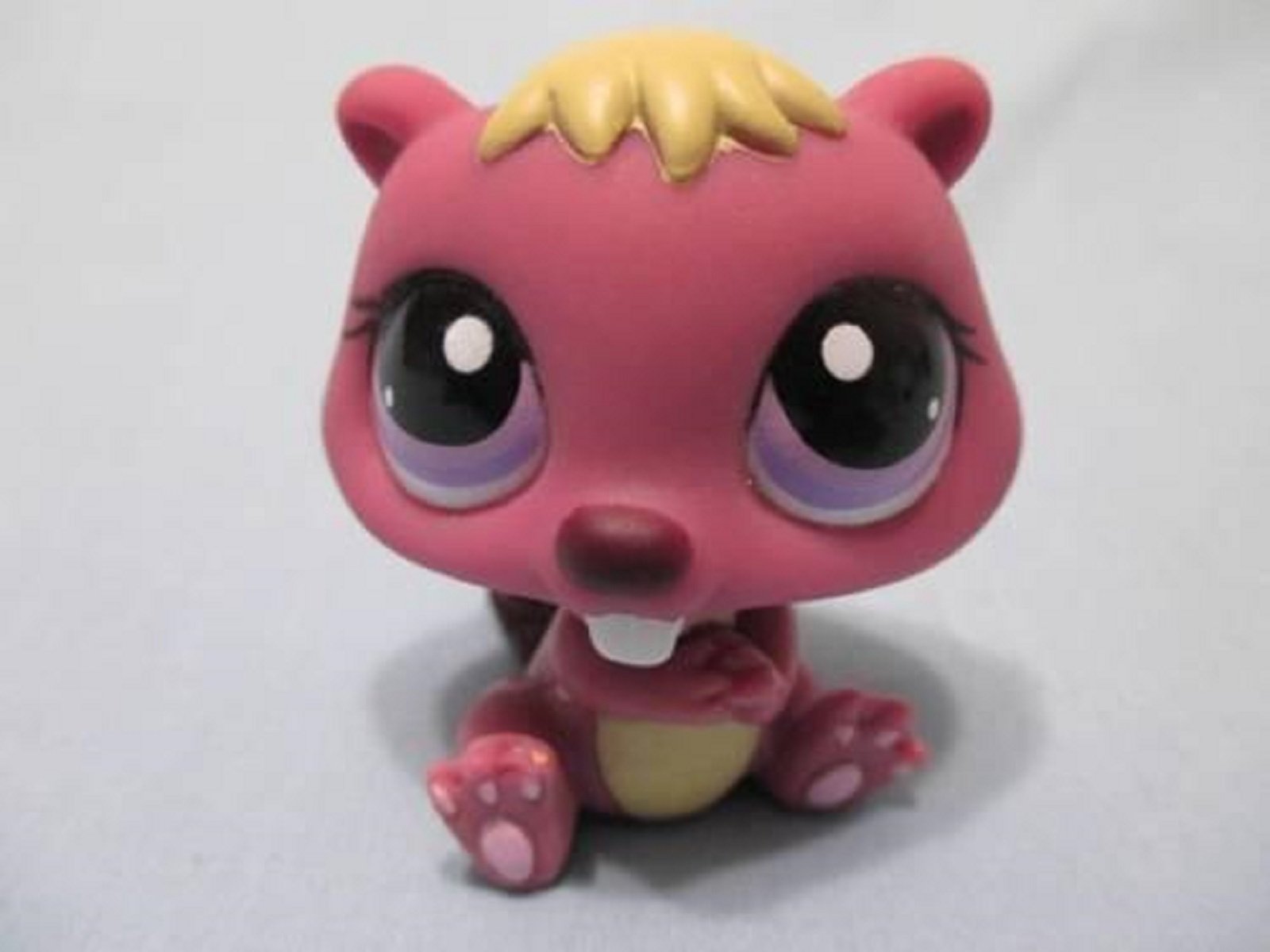Littlest Pet Shop Beaver Plum Brown with Purple Eyes 1410 Authentic Lps ...