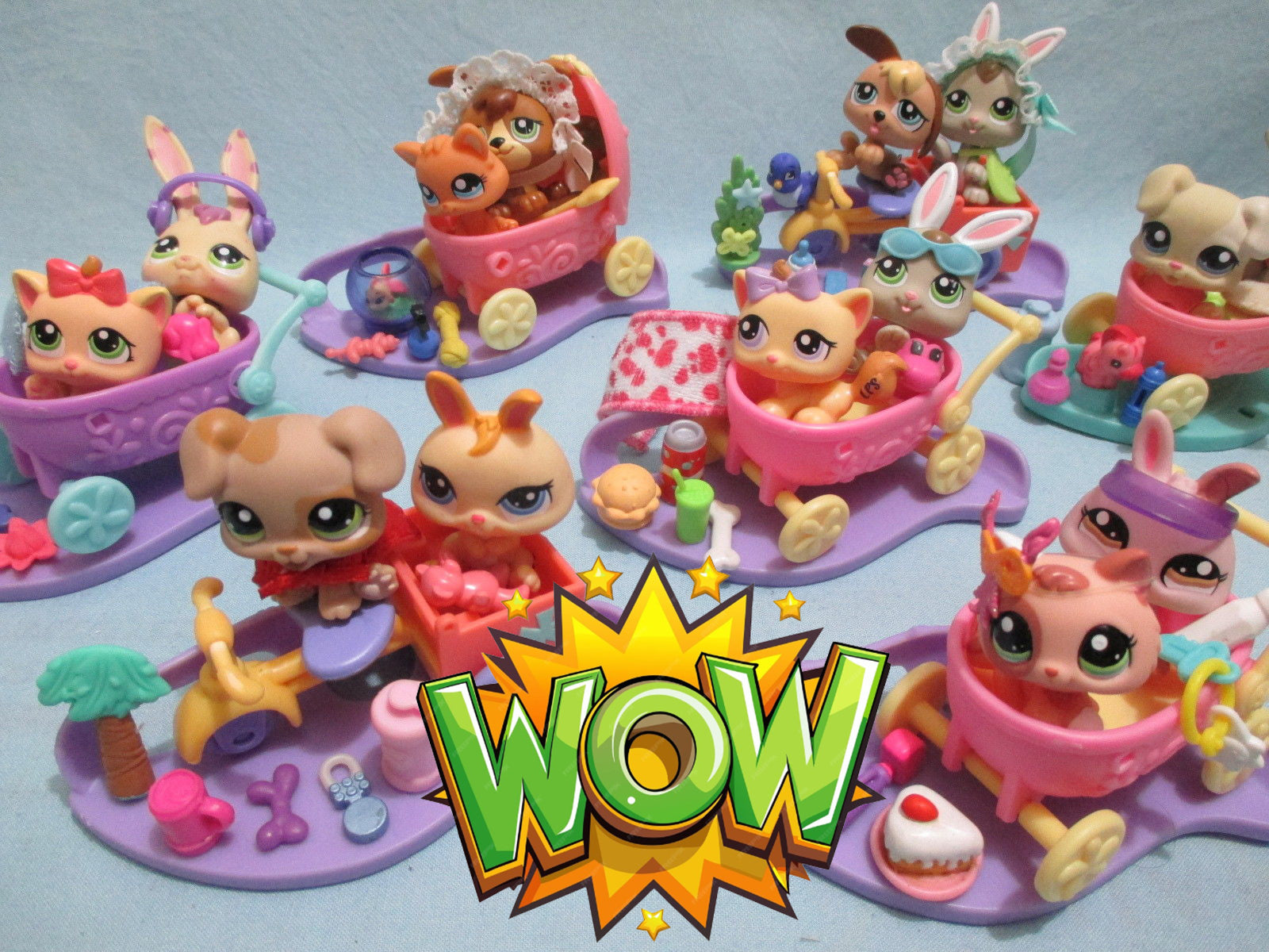 Littlest Pet Shop Lot 2 Random Baby Dog Kitten Bunny Baby Bear Car ...