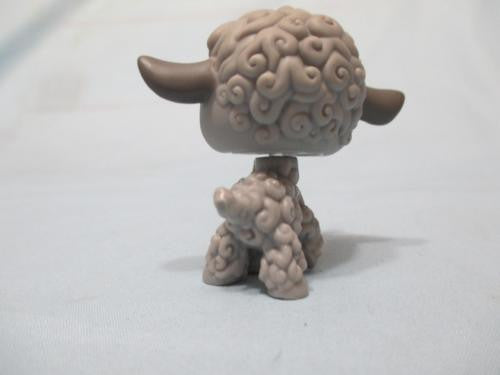 LIKE NEW Littlest Pet Shop 477 Grey LAMB SHEEP Purple Eyes and Pink Bow ...