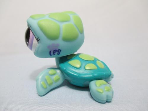 Littlest Pet Shop Turtle Sea Turtle Blue and Green with Purple Eyes ...