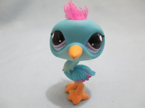 Littlest Pet Shop Rare Blue Heron Bird 2582 W Pink Furry Hair Authentic ...