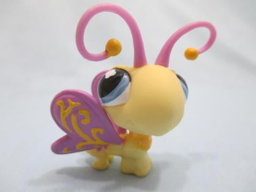 Littlest Pet Shop Butterfly Yellow Baby Bug with Purple Wings and Blue ...